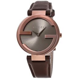 Gucci Damen YA133309 Interlocking G Braunes Zifferblatt Luxusuhr