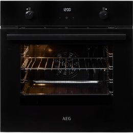 AEG Einbaubackofen "BEE43511AB", Energieeffizienz: A (A+++-D), schwarz, B:59,4cm H:59cm T:56cm, Back&ouml;fen, Hei&szlig;luft: Gleichm&auml;&szlig;iges Garen auf 3 Ebenen: ideal f&uuml;r Mehrblech‑Backen, Einbaubackofen