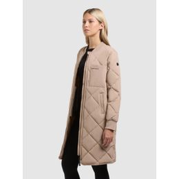 Kurzmantel Khujo "YMAL2", Damen, Gr. M, latte beige, Web, 84% Nylon, 16% Polyurethan, unifarben, regular fit ca. Mitte Oberschenkel, eingesetzt Rippstrickb&uuml;ndchen, M&auml;ntel Kurzmantel