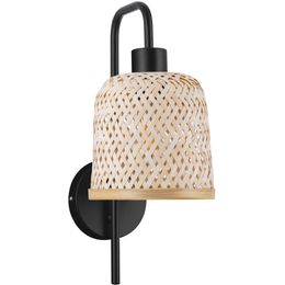 NOVA LUCE Wandleuchte "INTRA", beige (natur, schwarz), 1, &Oslash; 16cm H: 36cm, 1 Stk., Leuchten, Wandleuchte