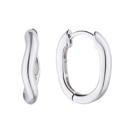 Paar Creolen Jobo "Ohrringe Welle 17 mm", silber 925, Ohrringe, Damen, Silber 925 (Sterlingsilber), 925 Silber rhodiniert oder vergoldet