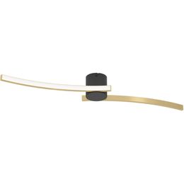 Eglo Deckenleuchte "Aieta Deckenlampe schwarz messing, B&uuml;rolampe, LED Lampe, Leuchte", schwarz, 1, H: 8cm, 1 Stk., Leuchten, Wand-/Deckenleuchte - L72 x B13 x H8 cm - 12W inkl., Deckenleuchte