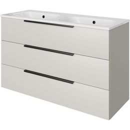 Badm&ouml;bel-Set SAPHIR "Mineralmarmor-Waschtisch mit Waschtischunterschrank", kaschmir matt, B:121cm H:74cm T:46cm, Holzwerkstoff, Kastenm&ouml;bel-Sets, Badm&ouml;bel-Set