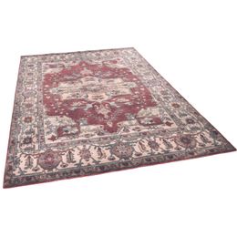 Teppich Gino Falcone "Adara GF 121", rot, B:90cm H:3mm L:160cm, Polyester, Teppiche, Teppich, Flachgewebe, Orient-Optik, Vintage Design, waschbar