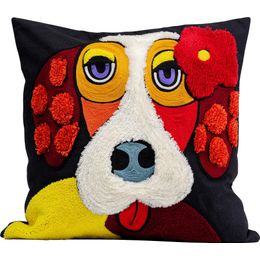 Dekokissen KARE DESIGN "Make Up Dog, Kissenh&uuml;lle mit F&uuml;llung, 45x45 cm", mehrfarbig, gemustert, B:45cm H:20cm L:45cm, Baumwolle, Polyester, Wolle, Dekokissen_Sitzkissen_Kissenh&uuml;llen, st&uuml;tzt Kopf und Nacken angenehm und sorgt f&uuml;r erholsamen Schlaf