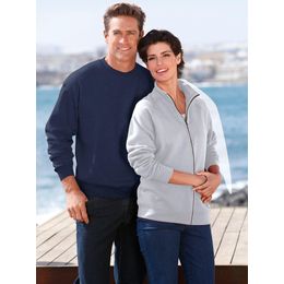 Sweatjacke Fruit of the Loom, Damen, Gr. 8, grau (grau, meliert), 70% Baumwolle, 30% Polyester, Sweatjacken Sweatjacke