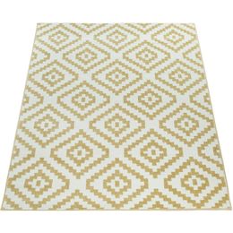 Teppich Paco Home "Stella 400", gelb, B:200cm H:16mm L:280cm, Polypropylen, Teppiche, Teppich, Kurzflor, Pastell Farben, Rauten Design, Wohnzimmer