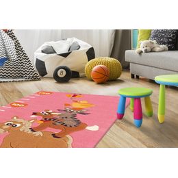 Kinderteppich Arte Espina "Joy 4168", rosa, B:75cm H:22mm L:160cm, Obermaterial: 100% Modacryl, Teppiche, Kinderteppich, Sehr strapazierf&auml;hig, Fu&szlig;bodenheizungsgeeignet