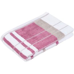 G&ouml;zze Duschtuch G&Ouml;ZZE "Berlin Streifen", rosa (altrosa, taupe), B:70cm L:140cm, Frottier, Obermaterial: 100% Baumwolle, Handt&uuml;cher