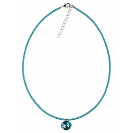 Kette mit Anh&auml;nger "Frankfurt", Damen, Gr. onesize, Glas, blau (t&uuml;rkis), Collezione Alessandro, Basic, Halsketten, mit echtem Glasstein