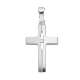 Adelia&acute;s Kettenanh&auml;nger ADELIA&acute;S "Kreuzanh&auml;nger 925 Silber mit Zirkonia &ndash; Silberanh&auml;nger Kreuz", silber, Schmuckanh&auml;nger, Damen, mit Zirkonia, Silber 925 (Sterlingsilber), Kettenanh&auml;nger, Silberanh&auml;nger Kreuz