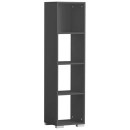 Ablageregal Welltime "Baku", grau (anthrazit), B:36,3cm H:142,7cm T:33cm, Holzwerkstoff, Regale, B&uuml;cherregal, 36x142 cm, praktische offene F&auml;cher, Made in Germany