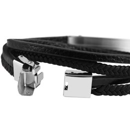 Adelia&acute;s Wickelarmband ADELIA&acute;S "Damen Armband &ndash; Wickelarmband aus Leder 43 cm", schwarz, Armb&auml;nder, Damen, 43cm, Leder, Wickelarmband, Ideal als Geschenk f&uuml;r besondere Anl&auml;sse