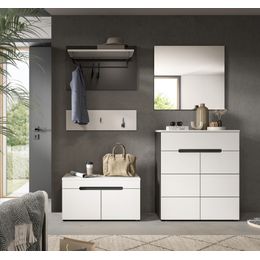 Garderoben-Set Home Affaire "REHAT, 5-teilig, Breite 175cm, individuell stellbar", grau (basalt grau nb, wei&szlig; nb), Kastenm&ouml;bel-Sets, Garderobenkombination, Kombination, Set, Flurgarderobe, Diele