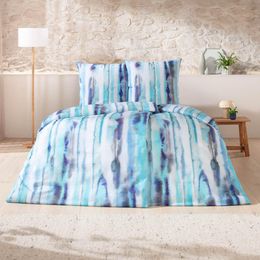 Bettw&auml;sche Estella "Oscar", 640, azur, B/L: 135cm x 200cm, 1 Stk., 1 Stk., Seersucker, B/L: 80cm x 80cm, 2 tlg., Seersucker, Obermaterial: 100% Baumwolle, Bettw&auml;sche, Bettw&auml;sche, Feiner Seersucker aus 100% Baumwolle