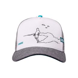 Trucker Cap COASTAL "Coastal Trucker Cap HFT Rider", Herren, Gr. onesize, wei&szlig;, 60% Polyester, 40% Baumwolle, bedruckt, Caps