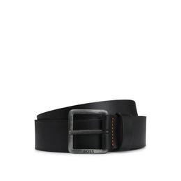 Lederg&uuml;rtel BOSS "Jeeko_Sz40", Herren, Gr. 95, schwarz (schwarz 001), Rindsleder, unifarben, G&uuml;rtel Lederg&uuml;rtel, mit matter Schlie&szlig;e