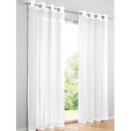 Gardine HEINE HOME Gr. 4, wei&szlig;, B:140cm H:245cm, Polyester, Gardinen, Gardine