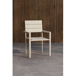 Gartenstuhl VENTURE HOME "Levels, Outdoor-Sitz f&uuml;r den Au&szlig;enbereich", beige, beige, beige, B:58cm H:90cm T:60cm, Aluminium, St&uuml;hle, Gartenstuhl, Outdoorstuhl rund, Aluminiumgestell, outdoor-geeignet