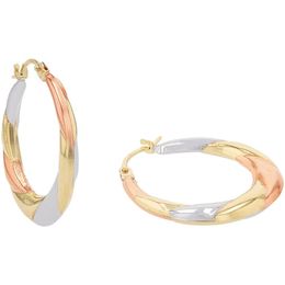 Paar Creolen Amor "2023585", gold (gelbgoldfarben), Ohrringe, Damen, Gelbgold 375