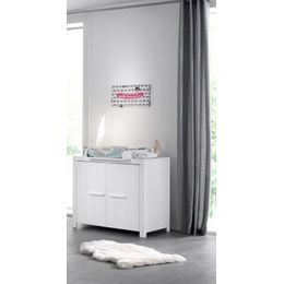 Hochkommode Vipack "Erik", wei&szlig;, B:100cm H:87cm T:57cm, Sideboards, Kommode in Landhaus Optik in Verbindung mit viel Stauraum