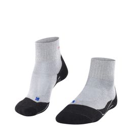 Wandersocken Falke "TK2 Explore Cool Short", Damen, Gr. 37-38, grau (light grau), Materialmix, normal, Socken, hoher Komfort im Mittelgebirge, schnelltrocknend, atmungsaktiv