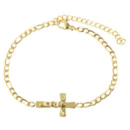 Adelia&acute;s Armband ADELIA&acute;S "Unisex Armband &ndash; Kreuz aus Edelstahl 21 cm", gold, Armb&auml;nder, Damen, 21cm, Edelstahl, Armband, Ein Geschenk, das Freude macht