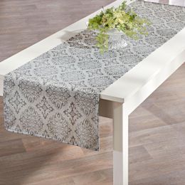 Tischl&auml;ufer Delindo Lifestyle "TORONTO" Gr. 1, grau, B:140cm L:40cm, Polyester, Tischdecken, Fleckabweisend, pflegeleicht, 150 g/m&sup2;