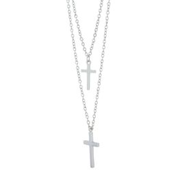 Adelia&acute;s Kette ohne Anh&auml;nger ADELIA&acute;S "Damen Halskette mit Anh&auml;nger &ndash; Kreuz aus Edelstahl", silber, Halsketten, Damen, 45cm, Edelstahl, Eine sch&ouml;ne Geschenkidee f&uuml;r jeden Anlass