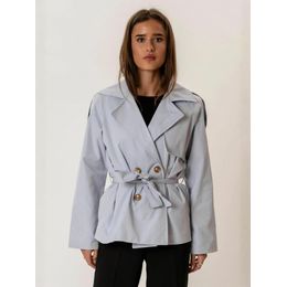 Outdoorjacke TEESHOPPEN "TEESHOPPEN Jacket Sia", Damen, Gr. L, light blau, Obermaterial: 100% Baumwolle, Jacken Outdoorjacke