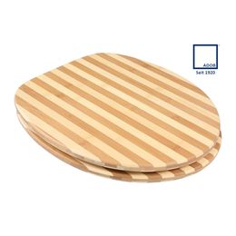 WC-Sitz ADOB "Bambus", gestreift, B:37cm H:5,8cm L:44,5cm, Holz teilmassiv, WC-Sitze, geeignet f&uuml;r alle handels&uuml;blichen WC's