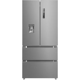 Hanseatic French Door, Energieeffizienz: D (A-G), silber (schwarzes edelstahl), B:83,3cm H:189,8cm T:65,3cm, K&uuml;hlschr&auml;nke, inkl. 3 Jahre Herstellergarantie, Topseller