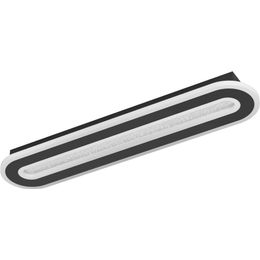 Eglo Deckenleuchte "Macchioni Deckenlampe, K&uuml;chenlampe aus Metall und Kusntoff, Lampe", schwarz, 1, H: 4,5cm, 1 Stk., Leuchten, Wand-/Deckenleuchte - L55 x B12 x H4,5 cm - schwarz, wei&szlig; - 20W inkl., Deckenleuchte