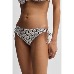 Bikini-Hose HUGO UNDERWEAR "RUFFLE", Damen, Gr. XS (34), N-Gr, schwarz (open miscellaneous 980), Microfaser, Elasthan, Polyamid, gemustert, Badehosen Bikini-Hose, mit Allover-Print
