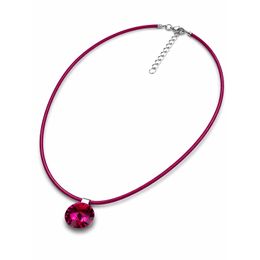 Kette mit Anh&auml;nger "Frankfurt", Damen, Gr. onesize, Glas, pink, Collezione Alessandro, Basic, Halsketten, mit echtem Glasstein