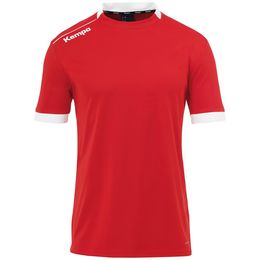 T-Shirt Kempa "Shirt PLAYER TRIKOT Kids", M&auml;dchen, Gr. 128, rot (rot, wei&szlig;), Obermaterial: 100% Polyester PES., Shirts T-Shirt