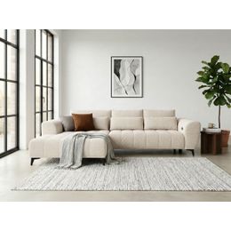 Ecksofa WERK2 "Garay, XXL-Liegefl&auml;che: elektrisch ausziehbar auf ca. 228&times;126 cm", beige, B:287cm H:64cm T:220cm, 100% Polyester, Sofas, Ecksofa, Luxus in &Uuml;bergr&ouml;&szlig;e: XXL-Liegefl&auml;che, Komfort-Ottomane & stilvolle F&uuml;&szlig;e