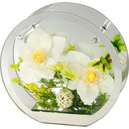 Kunstpflanze I.GE.A., gelb (wei&szlig;, gelb), B:19cm H:19cm T:6cm, Glas, Kunststoff, Kunstpflanzen, Kunstpflanze