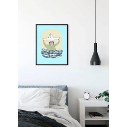Bild Komar "Paper Ship", bunt (farbe bild(er): bunt), B:30cm H:40cm, Holz, Papier, Bilder, Bild, Wandbild zur Dekoration - ohne Rahmen