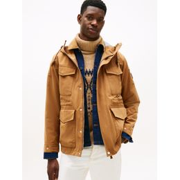 Funktionsjacke Tommy Hilfiger "WET WEATHER JACKET", Herren, Gr. L, timeless tawny, Web, Obermaterial: 85% Polyester, 15% Polyamid, unifarben, regular fit normal, Rundhals, eingesetzt gerader Abschluss, Jacken Funktionsjacke, Winterjacke, Outdoorjacke