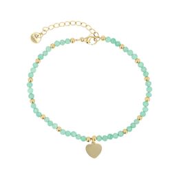 Adelia&acute;s Kettenanh&auml;nger ADELIA&acute;S "Damen Anh&auml;nger &ndash; Herzanh&auml;nger aus Edelstahl mit Perle", gr&uuml;n (gold), Schmuckanh&auml;nger, Damen, Edelstahl, Kettenanh&auml;nger, Perfekt zum Verschenken an besondere Menschen