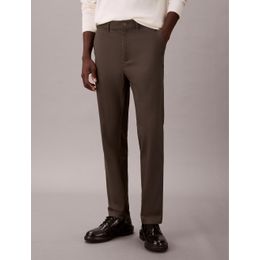 Stoffhose Calvin Klein "SLIM TAPERED SATEEN CHINO TROUSE", Herren, Gr. 36, L&auml;nge 34, grau (beluga), Web, Obermaterial: 97% Baumwolle, 3% Elasthan, unifarben, slim fit lang, Hosen Stoffhose, slim fit