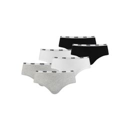 Panty Puma "Panty 6er Pack", Damen, Gr. XL, bunt (grau, wei&szlig;, schwarz), Obermaterial: 95% Baumwolle CO. 5% Elasthan EL., Unterhosen Panty