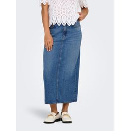 Jeansrock Only "ONLLUMI &ndash; Jeansrock mit R&uuml;ckenschlitz f&uuml;r moderne Looks", Damen, Gr. XS (34), blau (medium blau denim), Denim/Jeans, Obermaterial: 100% Baumwolle, unifarben, wadenlang, R&ouml;cke Jeansrock, modisch, Denim, regular fit, Baumwolle