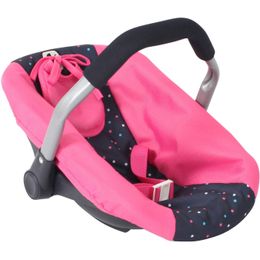 Bayer Chic 2000 Puppen Autositz CHIC2000 "f&uuml;r Puppen bis Gr&ouml;&szlig;e 50 cm", blau (konfetti pink), Puppenausstattungen, KinderB:31cm H:32cm T:45cm, Kunststoff, Polyester, Stahl, B:31cm H:32cm T:45cm