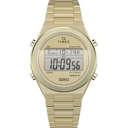 Digitaluhr Timex "CONTINENTAL Q80", gold (goldfarben), Armbanduhren, Herren, Digitaluhr, Quarzuhr, Armbanduhr, Herrenuhr,Edelstahlarmband,analog