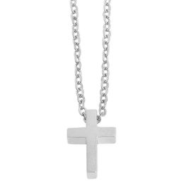 Adelia&acute;s Kette ohne Anh&auml;nger ADELIA&acute;S "Damen Halskette mit Anh&auml;nger &ndash; Kreuz aus Edelstahl", silber, Halsketten, Damen, 48cm, Edelstahl, Perfekt als Geschenk zum einfach so