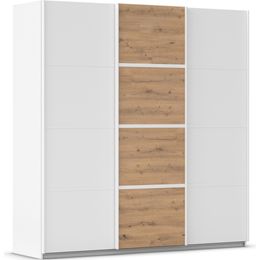 Kleiderschrank Rauch "Schwebet&uuml;renschrank Garderobe Schrank TOP ANGEBOT Avola", wei&szlig; (alpinwei&szlig;, eiche artisan, leisten wei&szlig;), B:203cm H:229cm T:62cm, Holzwerkstoff, Schr&auml;nke, Kleiderschrank, mit eleganten Zierleisten in Chrom, Schwarz oder Wei&szlig; MADE IN GERMANY