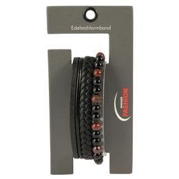 Adelia&acute;s Armband ADELIA&acute;S "Herren Armband &ndash; Lederarmband aus Leder mit Tigerauge 23 cm", schwarz, Armb&auml;nder, Herren, 23cm, Leder, Armband, Ideal zum Verschenken &ndash; schlicht und stilvoll