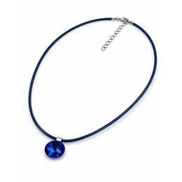 Kette mit Anh&auml;nger "Frankfurt", Damen, Gr. onesize, Glas, blau, Collezione Alessandro, Basic, Halsketten, mit echtem Glasstein